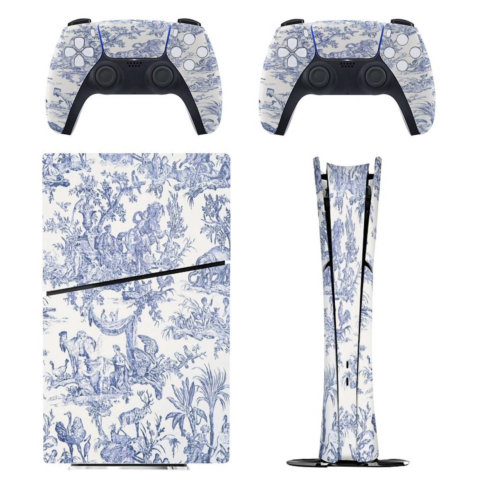 Blue Toile De Jouy PS5/PS5 Pro/PS5 Slim Digital Disc Skin Sticker For ...