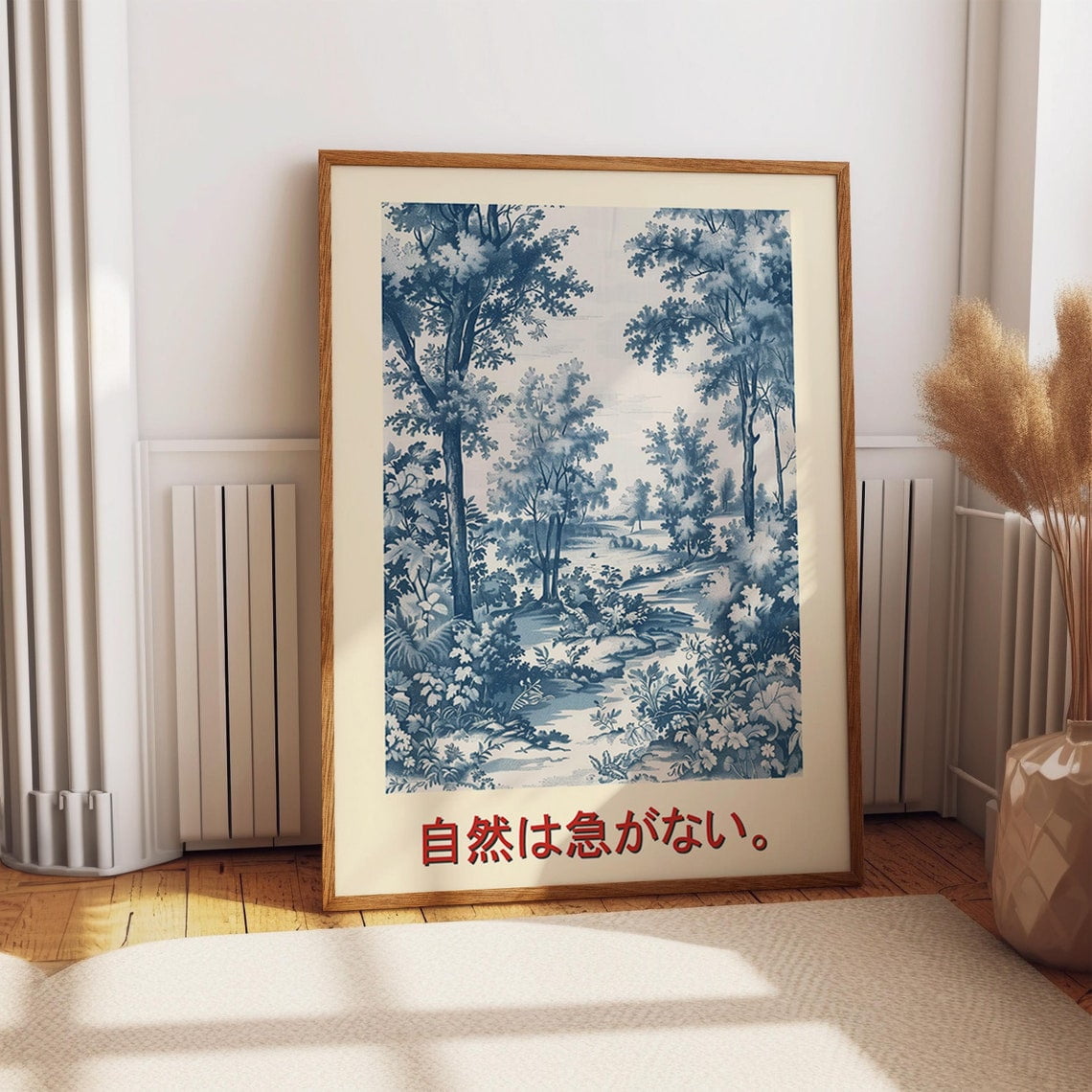 Blue Toile Landscape Art Poster - Blue And White French Countryside ...