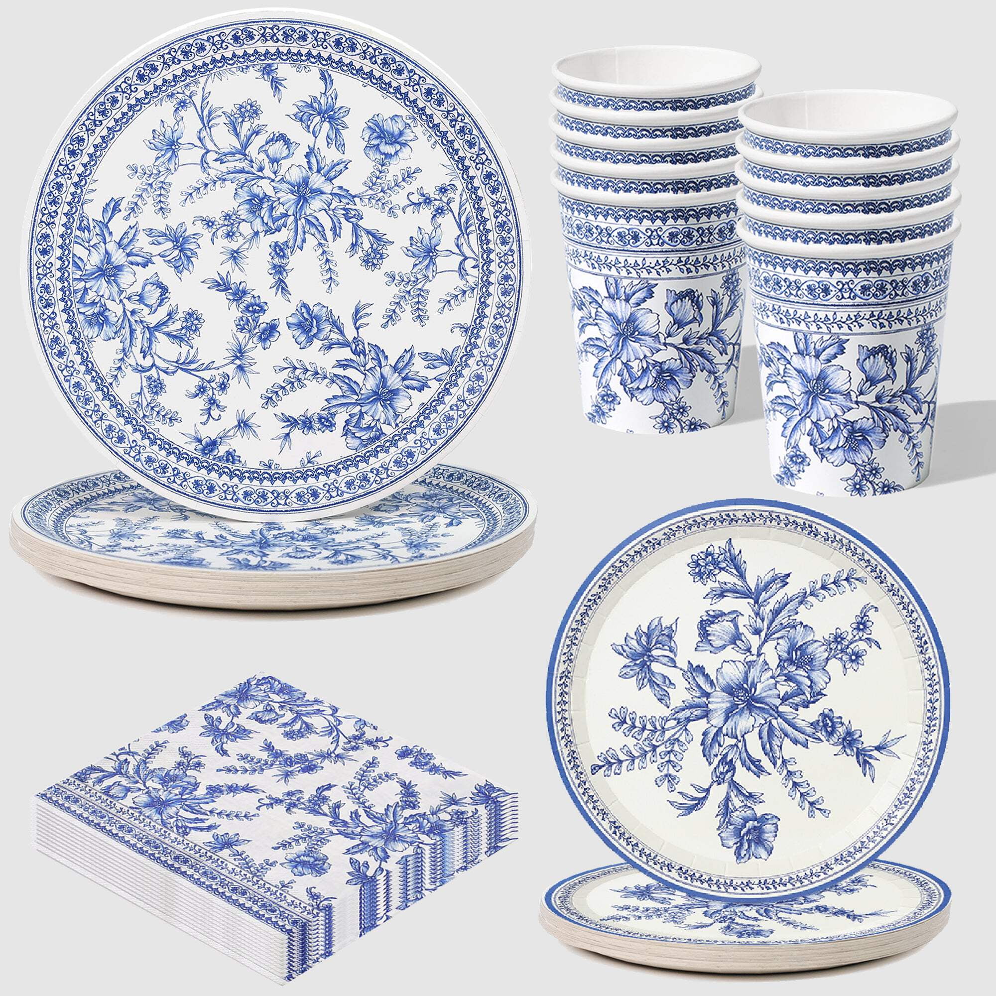 Blue Toile Tableware Set - Walmart.com