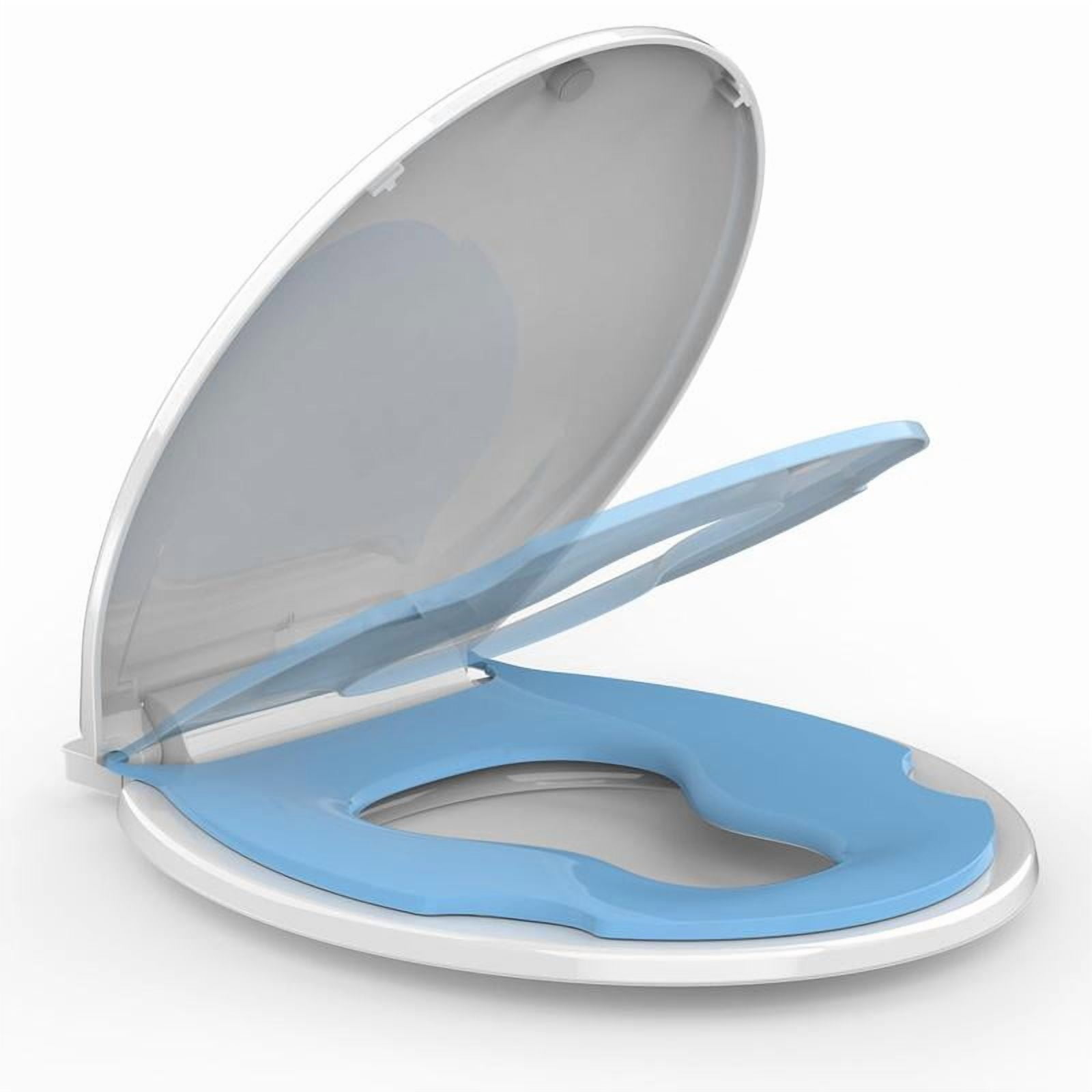 Blue Toilet Seat Round,Toilet Seat with Toddler Seat Built in, Potty ...