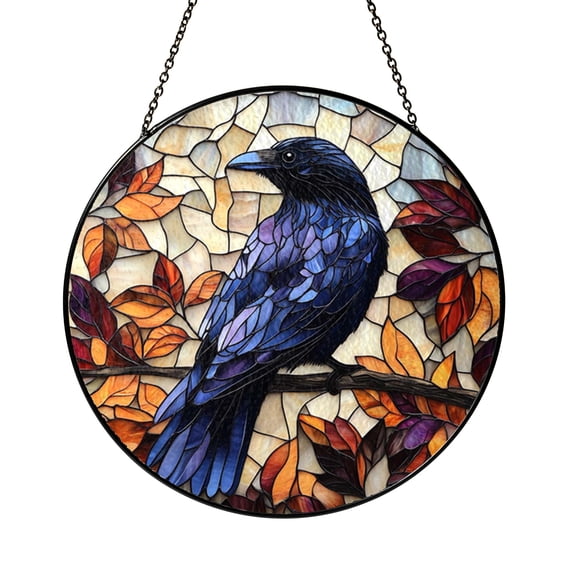 Blue Tone Bird Window Hanging – Stained Glass Style Art - Walmart.com