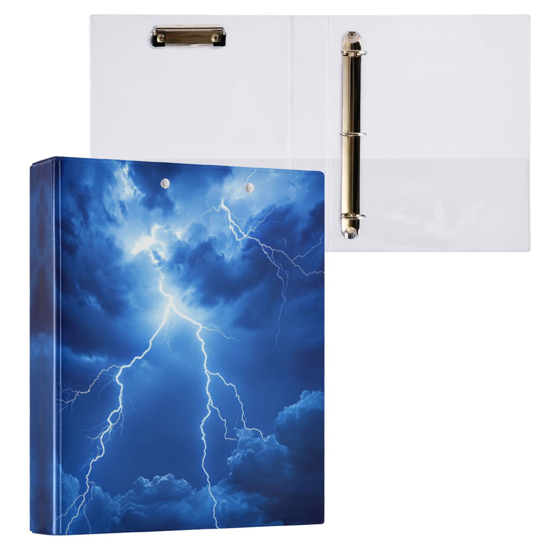 Blue Tone Lightning 3 Ring Hardcover Binders 1.5in Round Rings for ...