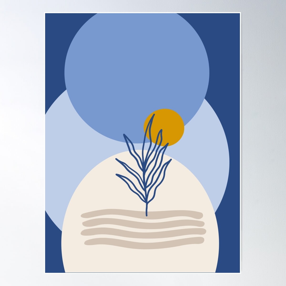 Blue Tones Retro Abstract Boho Design | Stand Up And Stand Out Poster ...