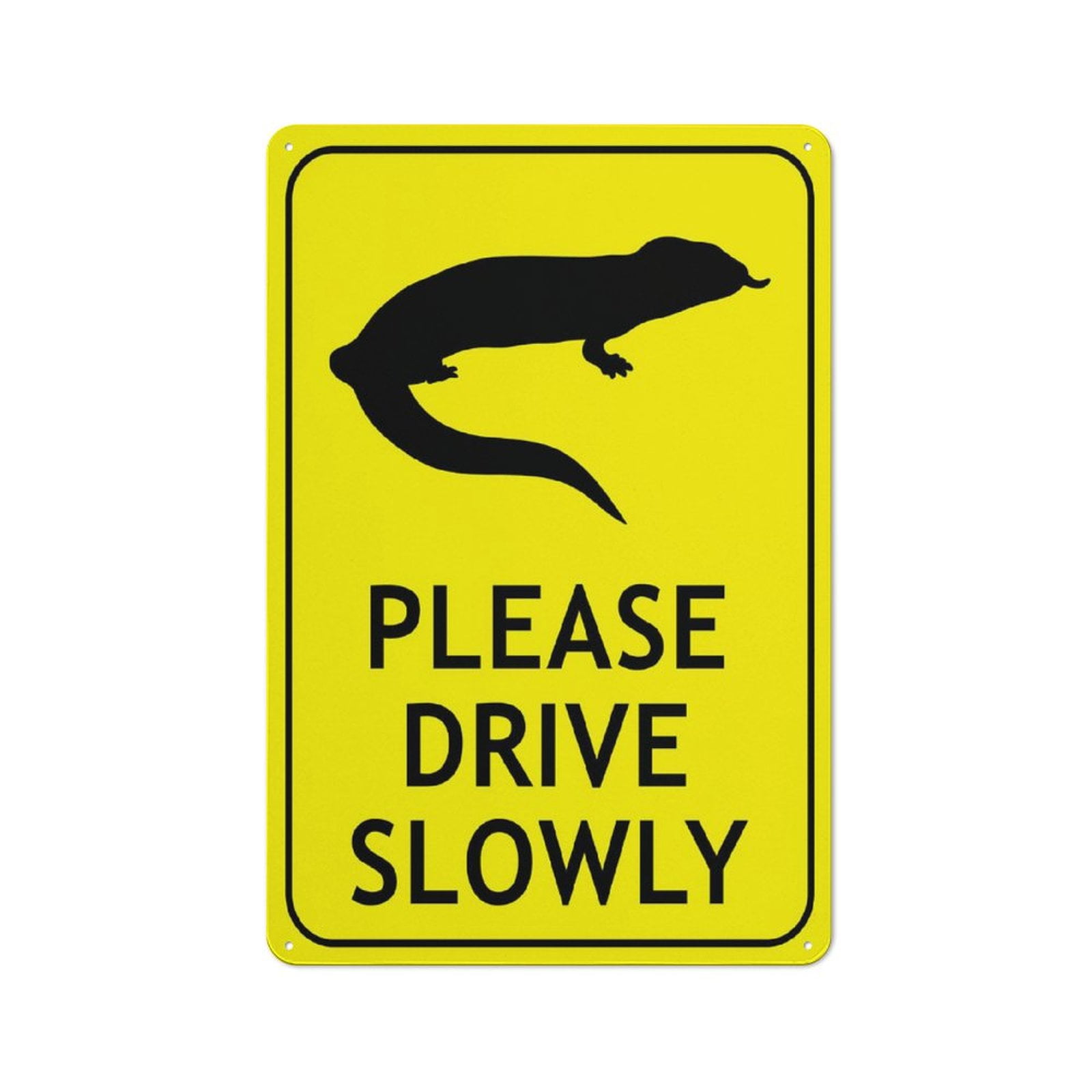 Blue Tongue Lizard Please Drive Slowly Bright Yellow Sign 8"X12" Rust ...