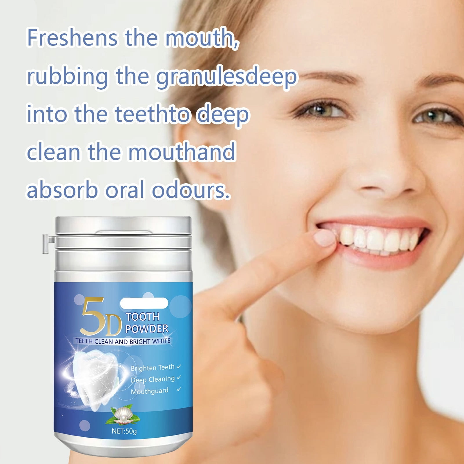 Blue Tooth Powder Deep Clean Mouth Clean Teeth Beautifying Tooth Powder ...