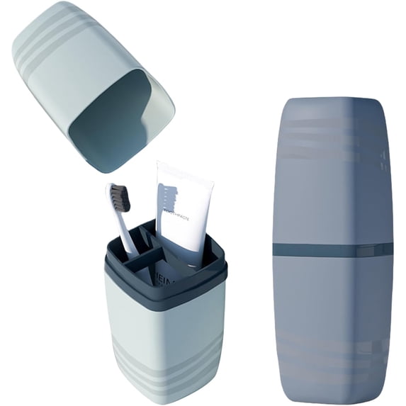 Blue Toothbrush Travel Case，Portable Multifunctional Toothbrush Holder ...