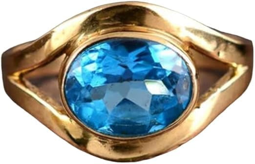 Blue Topaz Gemstone Ring, Natural Blue Topaz Ring, November Birthstone ...
