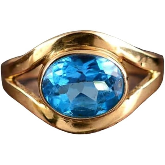 Blue Topaz Gemstone Ring, Natural Blue Topaz Ring, November Birthstone ...