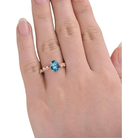 Blue Topaz Gemstone Ring, Natural London Blue Topaz Ring,Statement Ring, December Birthstone ...