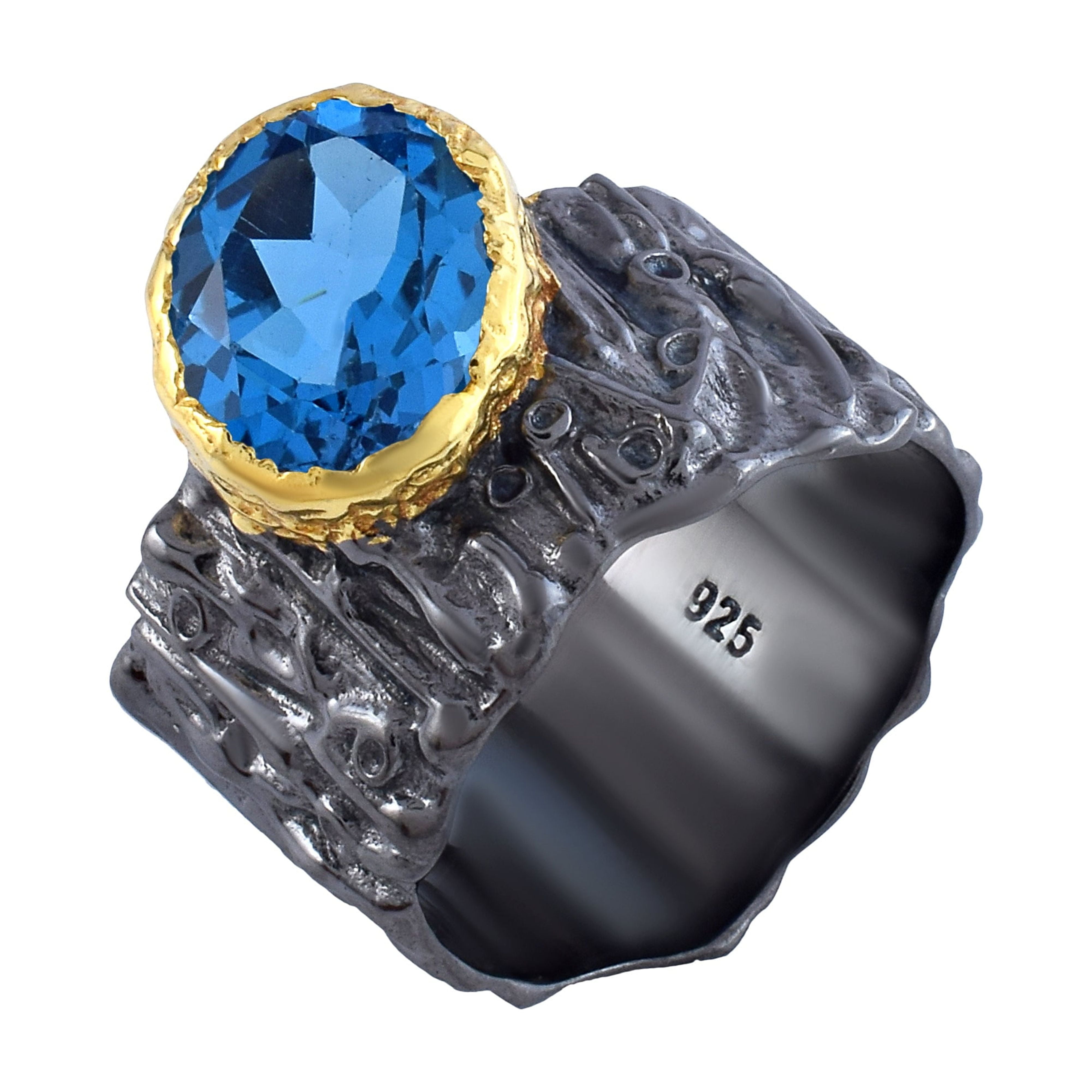 Blue Topaz Gemstone Ring - Walmart.com