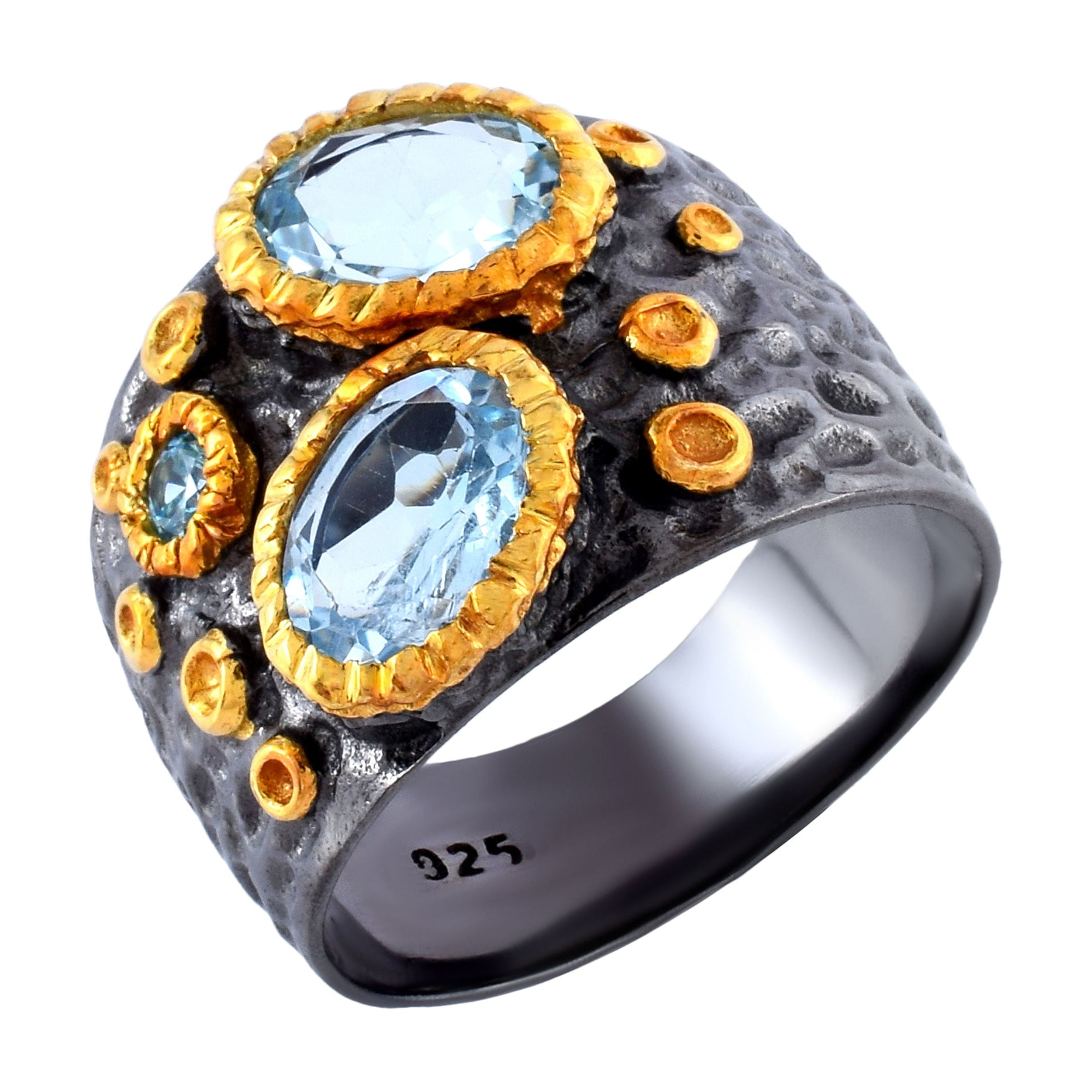 Blue Topaz Gemstone Ring - Walmart.com