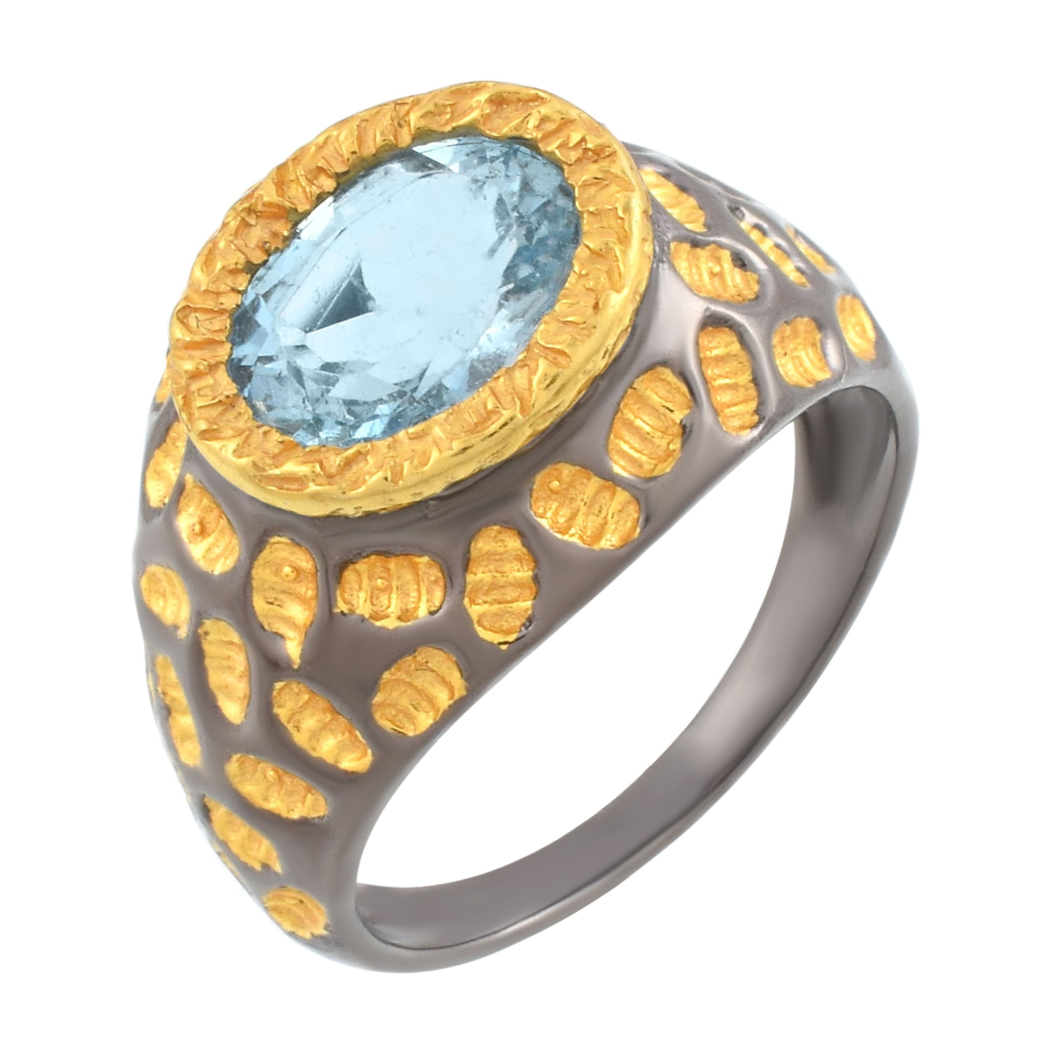 Blue Topaz Gemstone Ring - Walmart.com