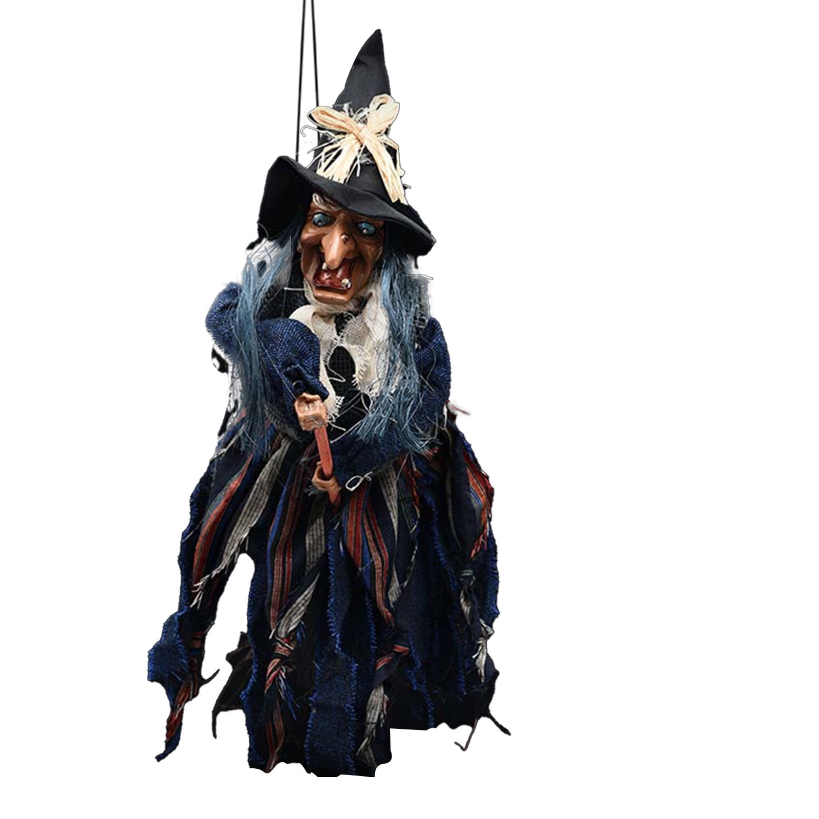 Blue Touch Activated Glowing Screaming Witch Prop With Led Eyes And ...