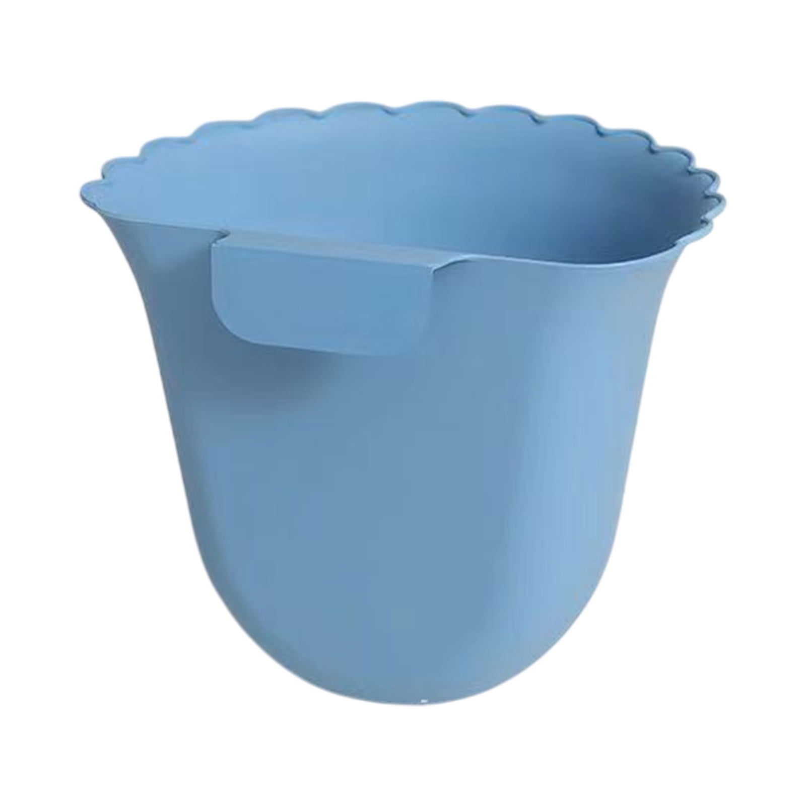 Blue Touch-Free Hanging Trash Bin With Step Lever For Easy Lid Opening ...
