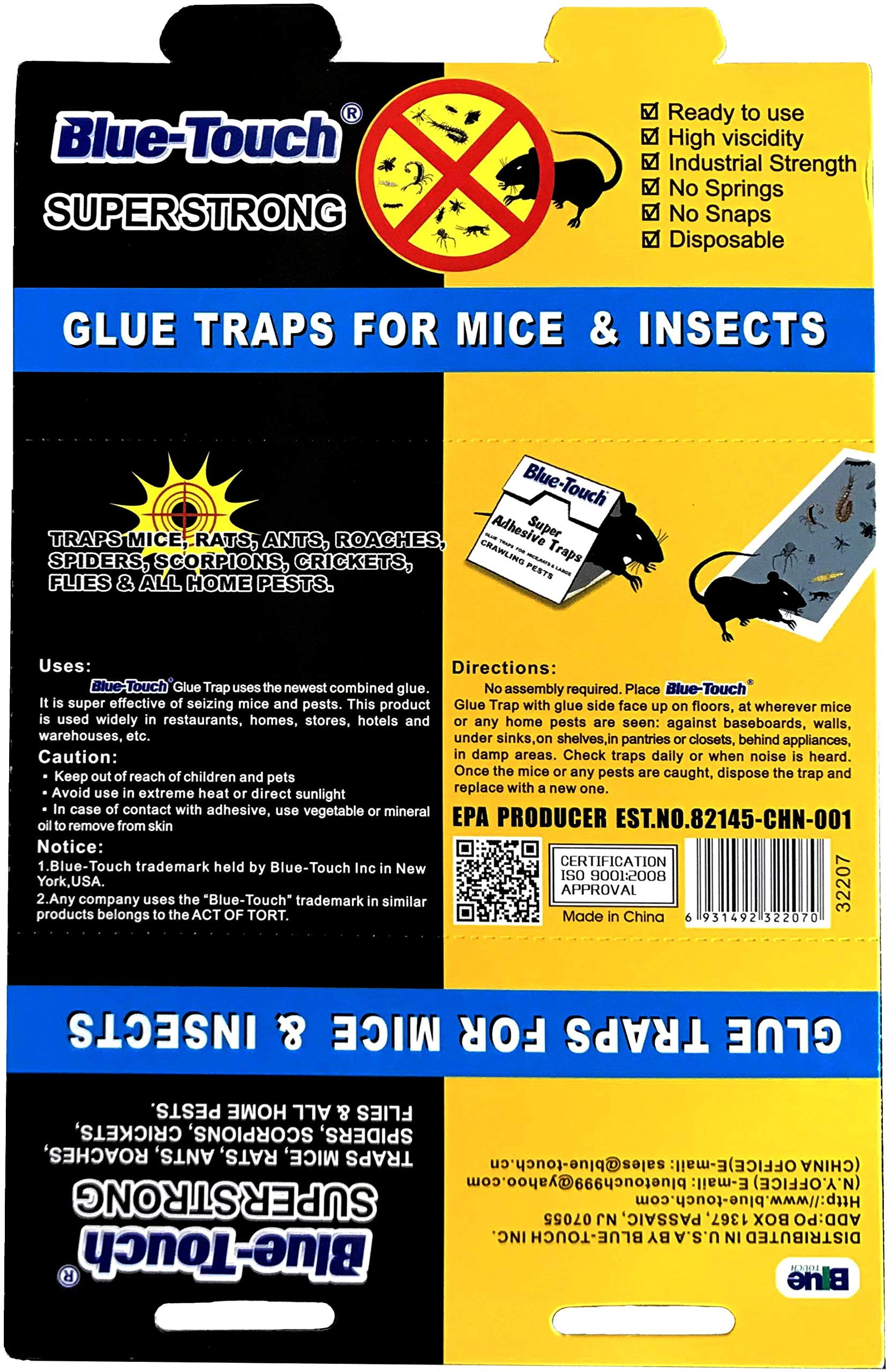 Blue-Touch Mouse Glue Traps, Peanut Butter Scented Best glue traps glue ...