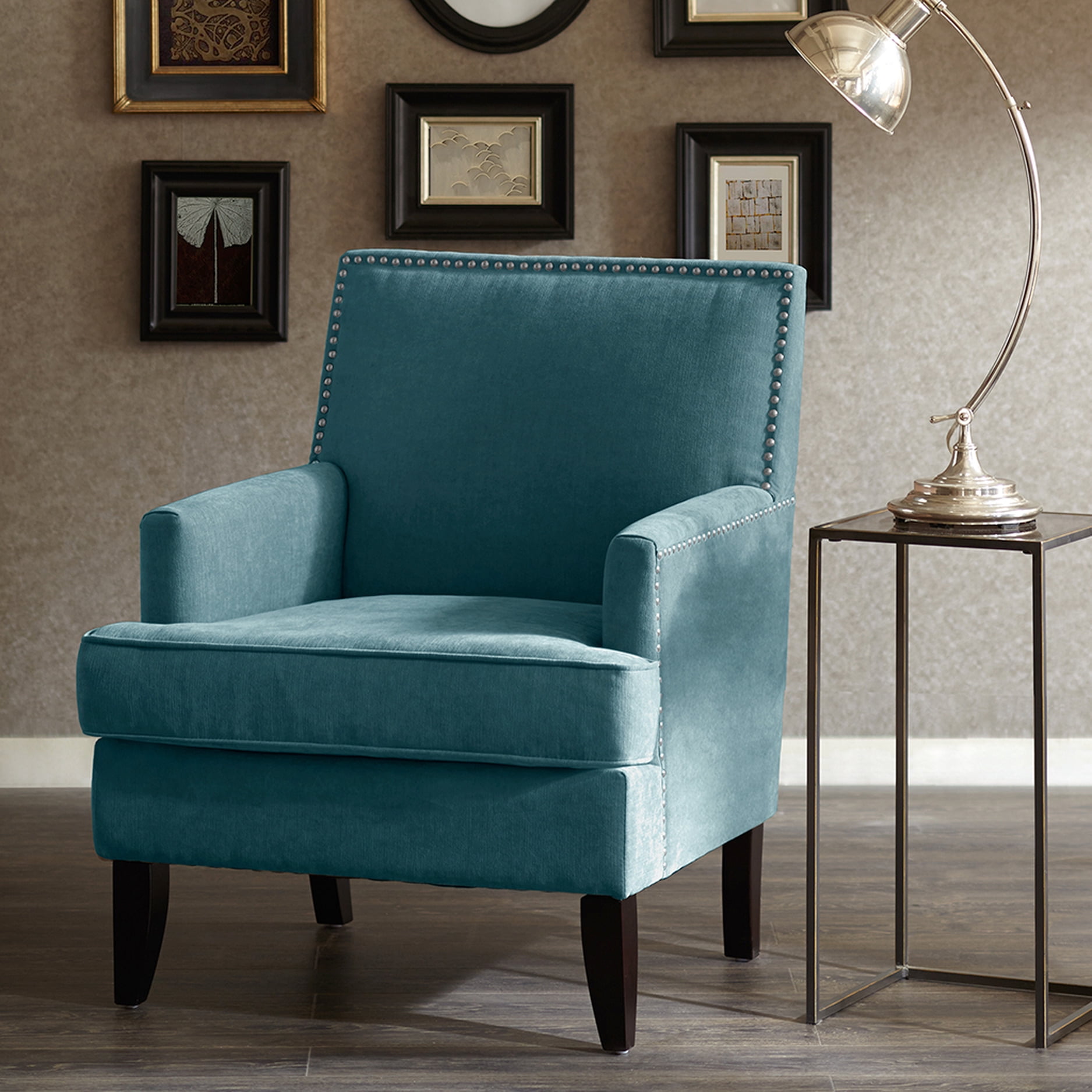 Blue Track Arm Chair With High Density Foam And Fascinating Birch Legs ...