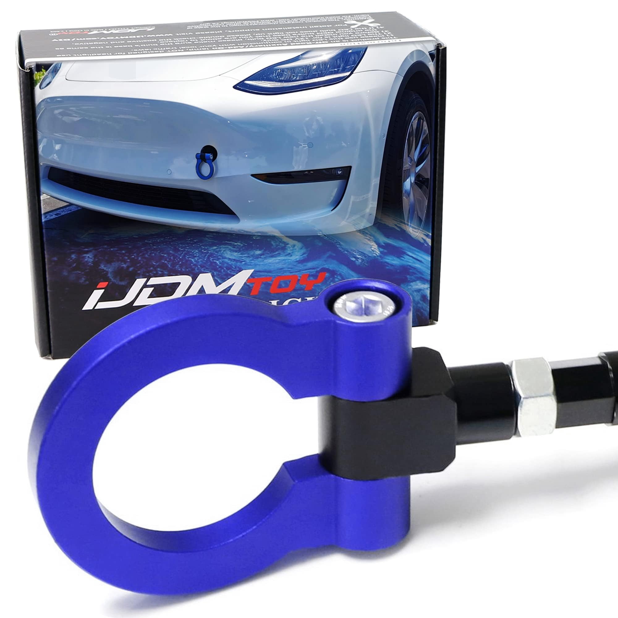 Blue Track Racing Style Front Bumper Tow Hook Ring For Tesla 2017-up ...