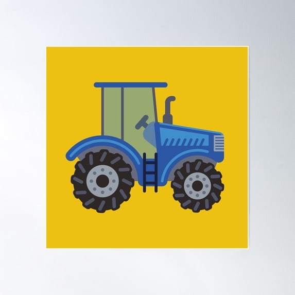 Blue Tractor Poster Wall Art, Modern Wall Decor For Living Room Bedroom ...