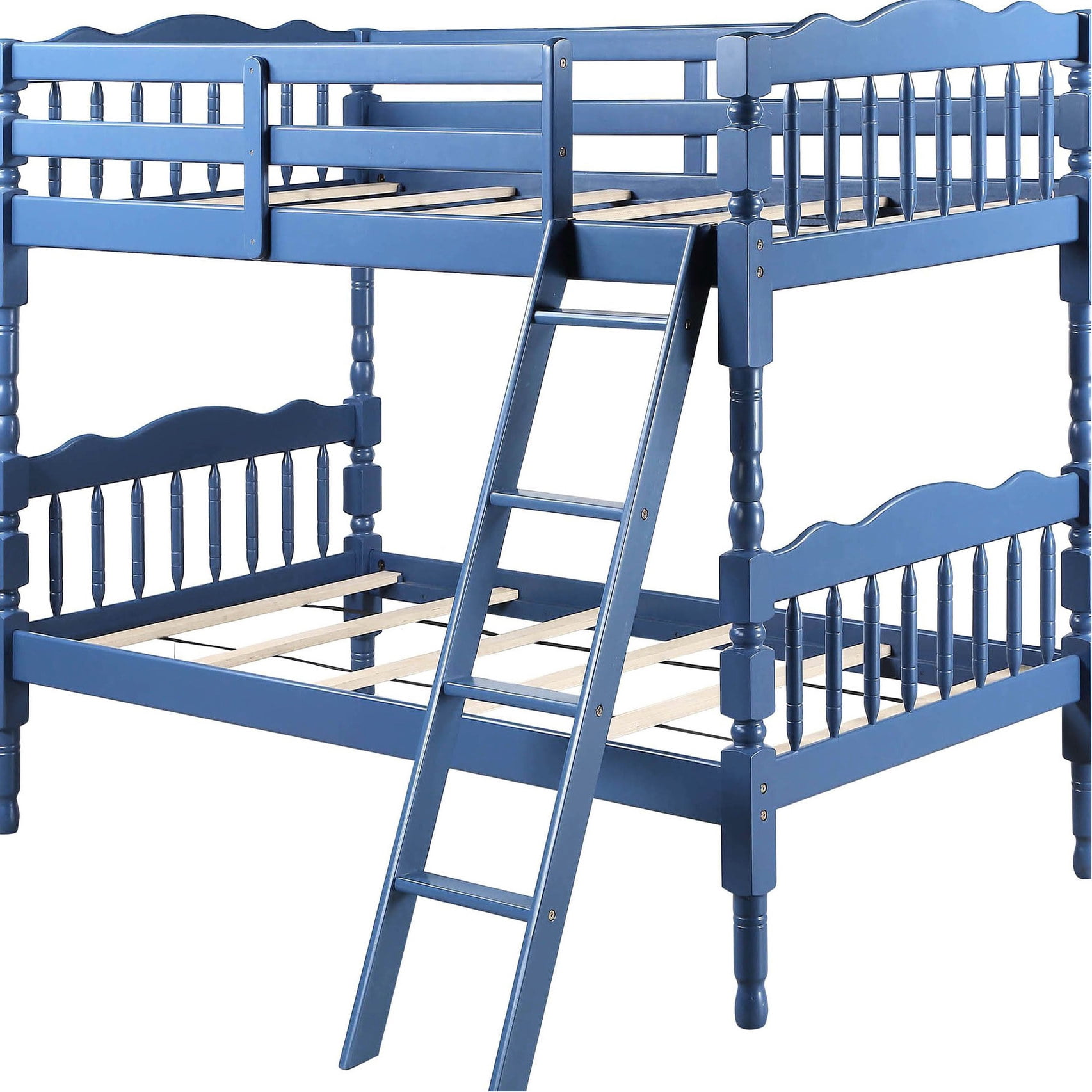 Blue Traditional Twin Bunk Bed / Flexible Configuration as Stacked or ...