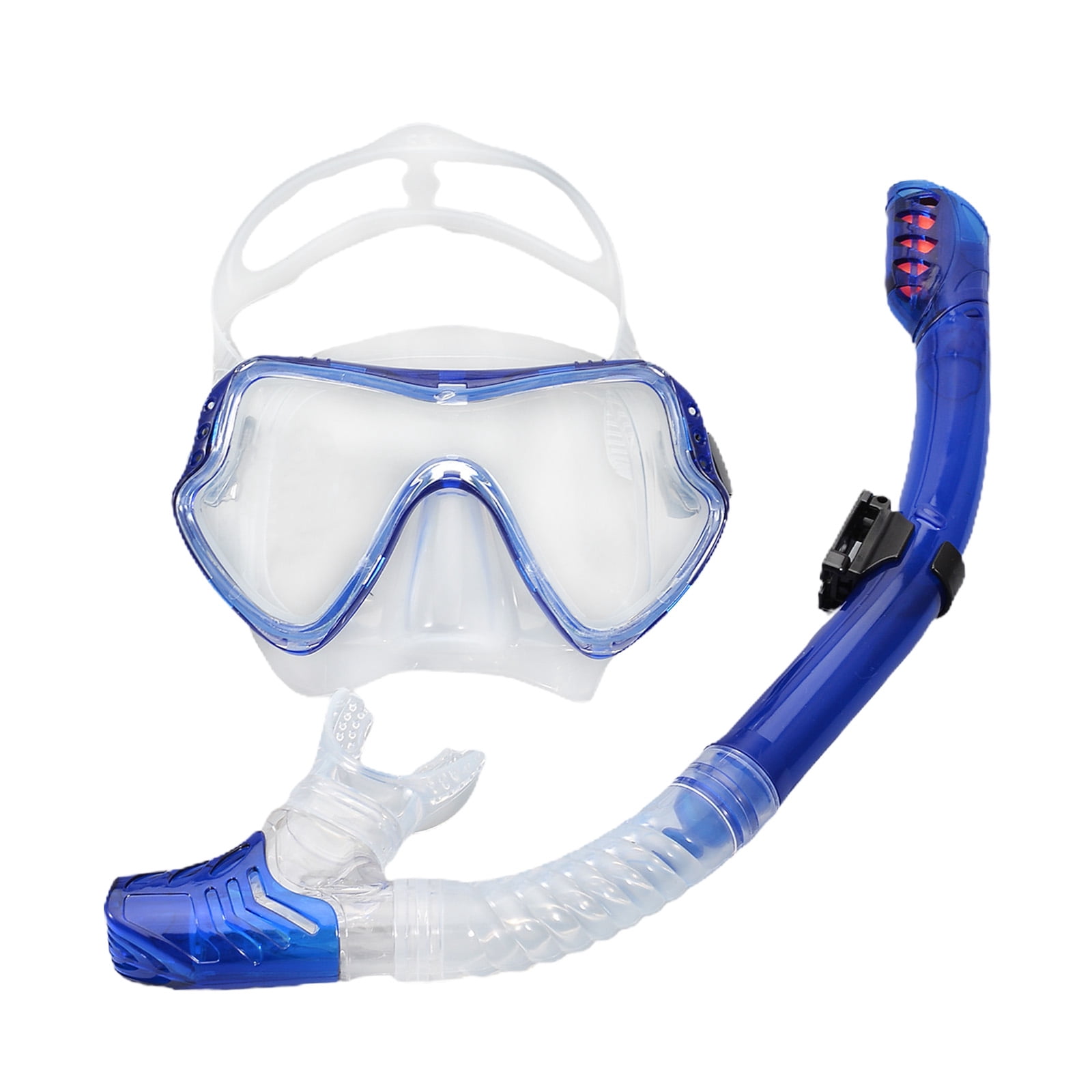 Blue Transparent Snorkeling Set, Snorkeling Dry Top Snorkel And ...