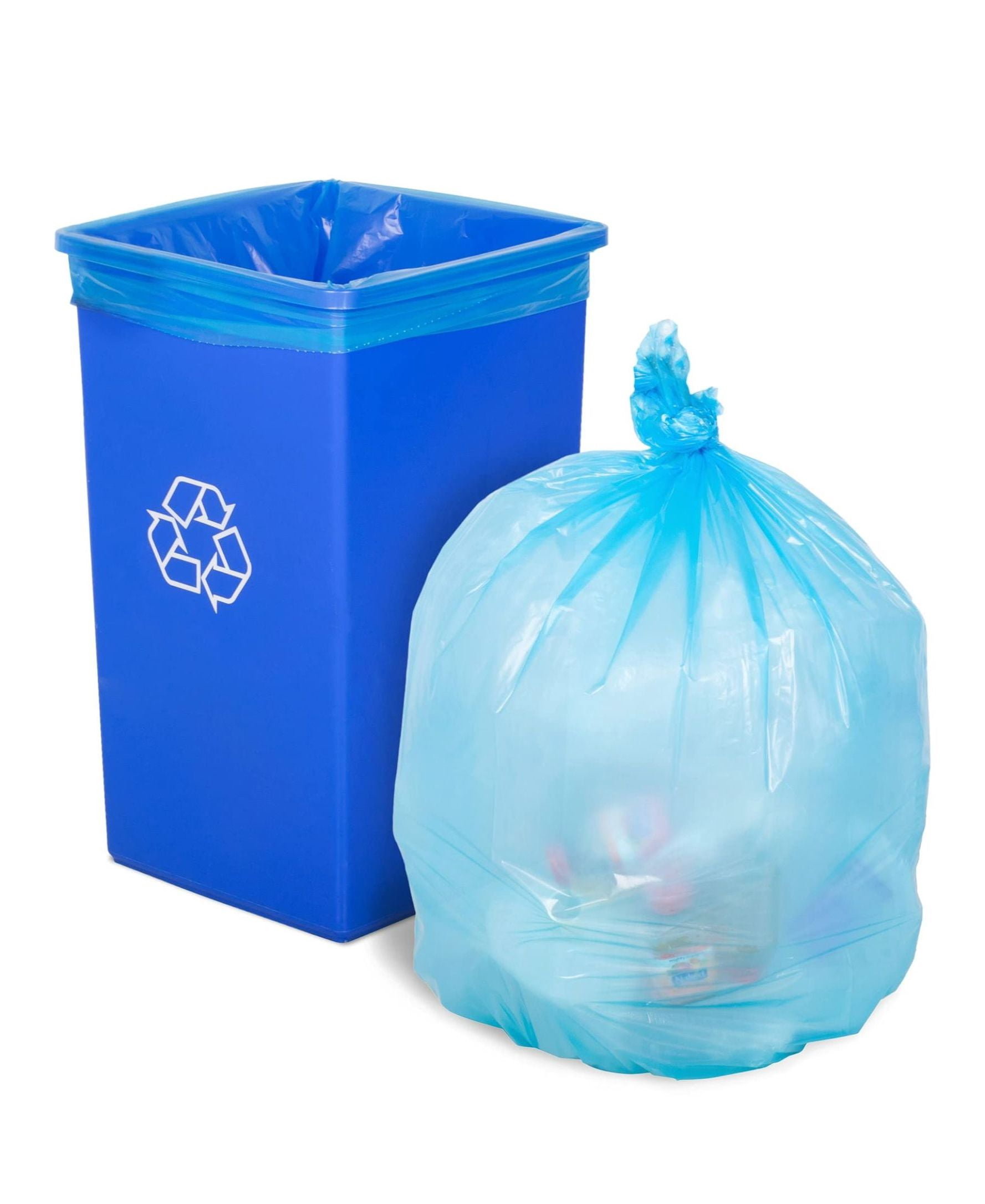 Blue Trash Bags - 200 Count, 40 Inch Heavy Duty Polyethylene Liners ...