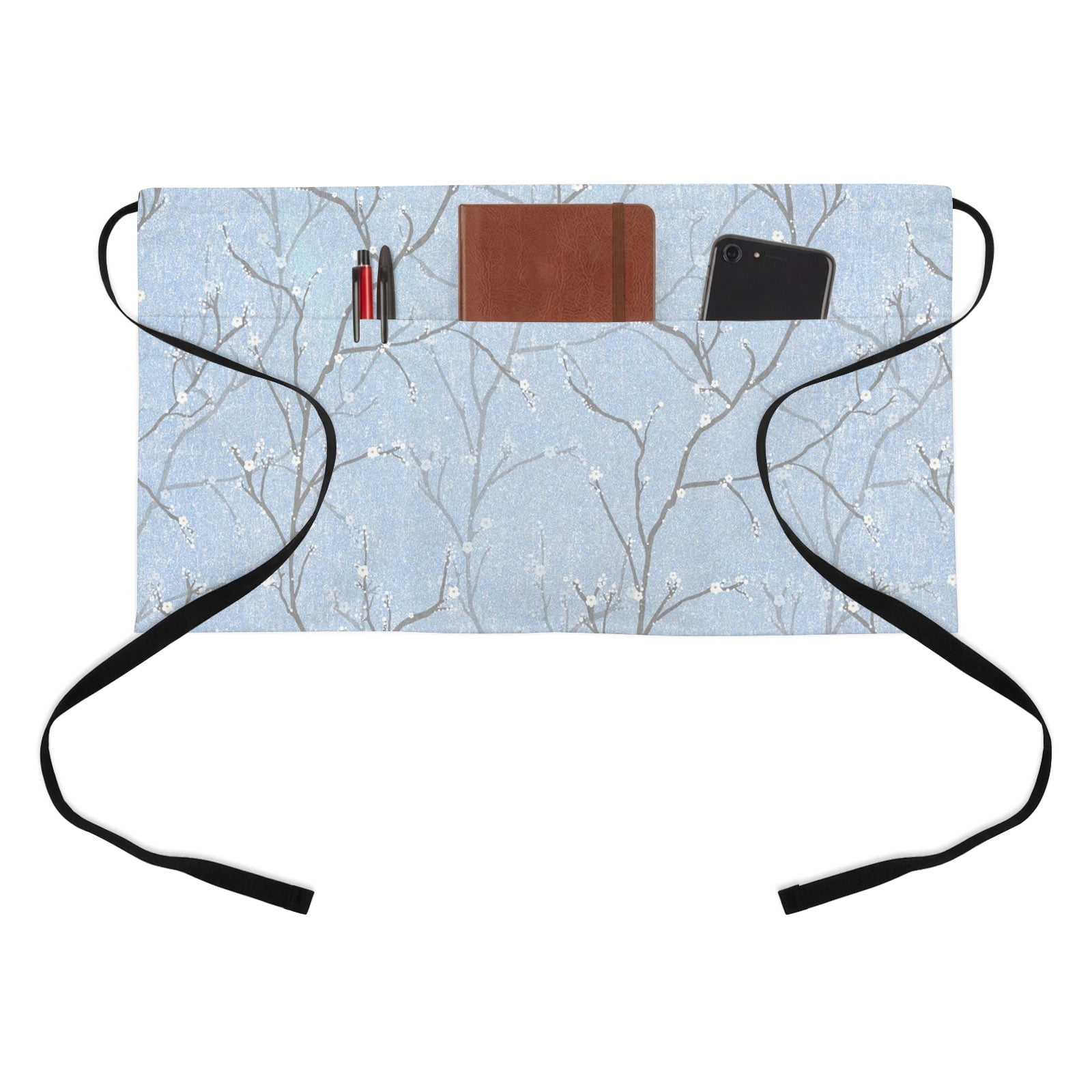 Blue Tree Branch Kitchen Restaurant Half Waist Apron, Retro Classic Art ...