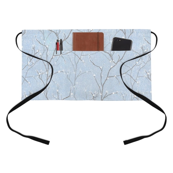Blue Tree Branch Kitchen Restaurant Half Waist Apron, Retro Classic Art ...