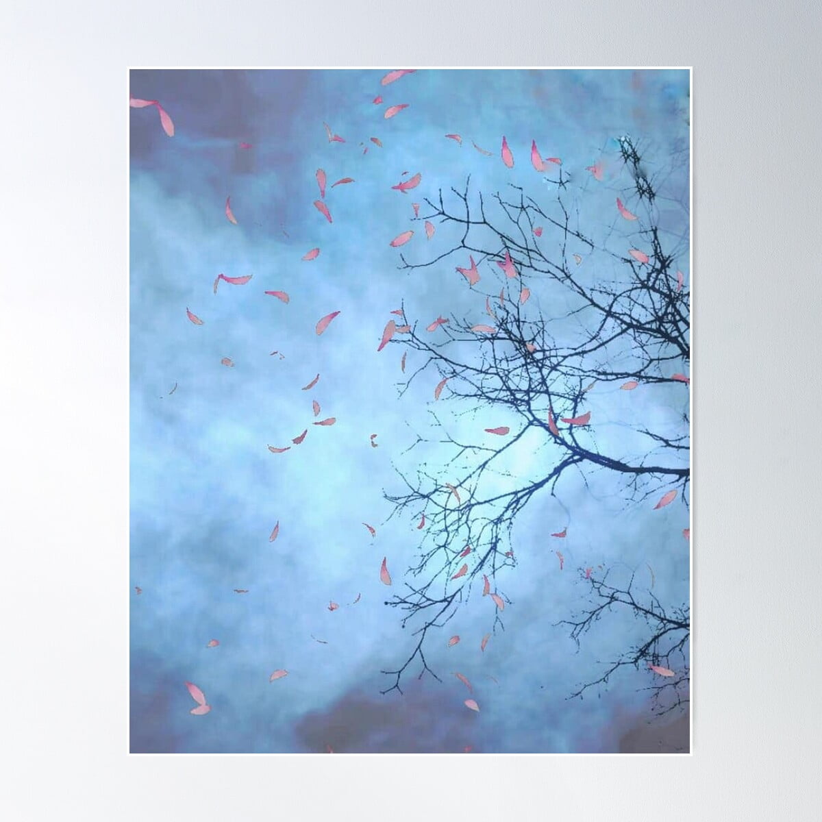 Blue Tree Poster Wall Art, Modern Wall Decor For Living Room Bedroom ...