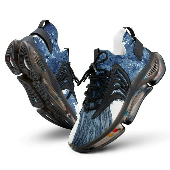 Blue Tree Silhouette Art Walking Shoes for Men Woman Lightweight Tennis ...