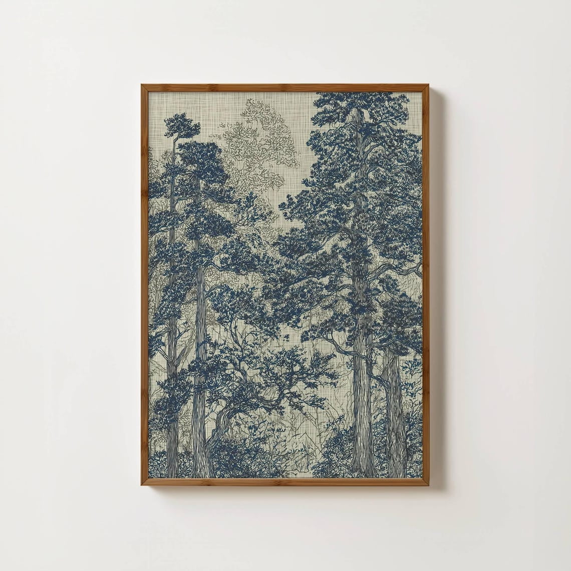 Blue Tree Sketch Vintage Tree Print Moody Nature Prints Forest ...