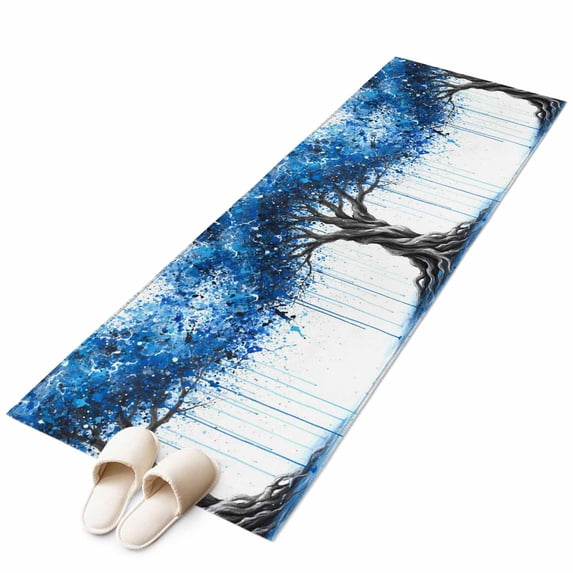 Blue Trees Kitchen Runner Rug 2x6 Washable Runners for Hallway Non Slip ...