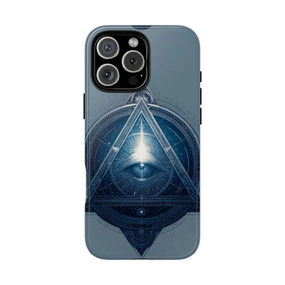 Blue Triangle Eye Symbol Phone Case for iPhone Case 17 to 11 Pro Max ...
