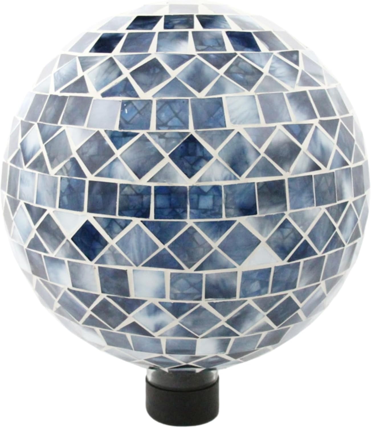 Blue Triangle & Square Tile Gazing Globe, 10 inches - Handcrafted ...