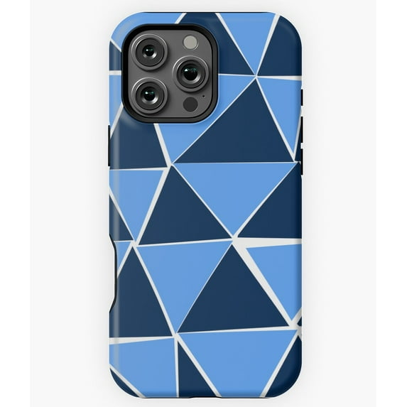 Blue Triangles Geometric Pattern Art N7101 Phone Case for iPhone 17 16 ...