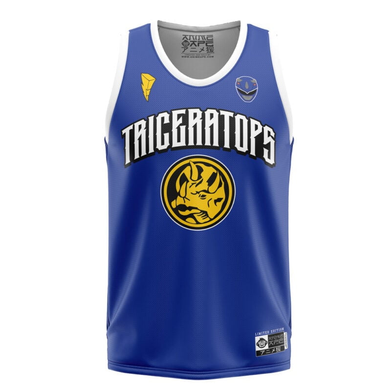 Blue Triceratops Billy Cranston Power Rangers Basketball Jersey ...