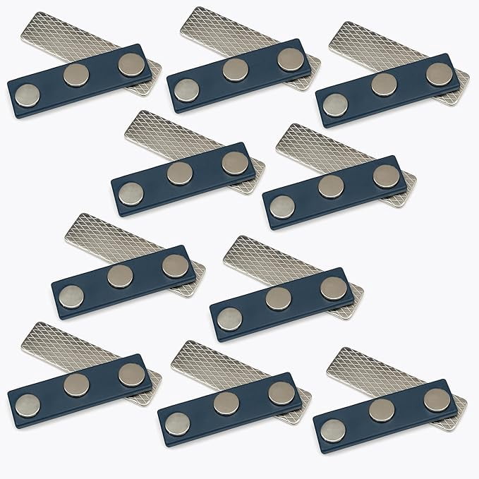 Blue Triple Magnetic Name Badge Findings 1/2" x 1-3/4" | Strong ...