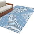 Blue Tropical Plants Area Rug 3x5 Washable Rug Non Slip Summer Palm ...