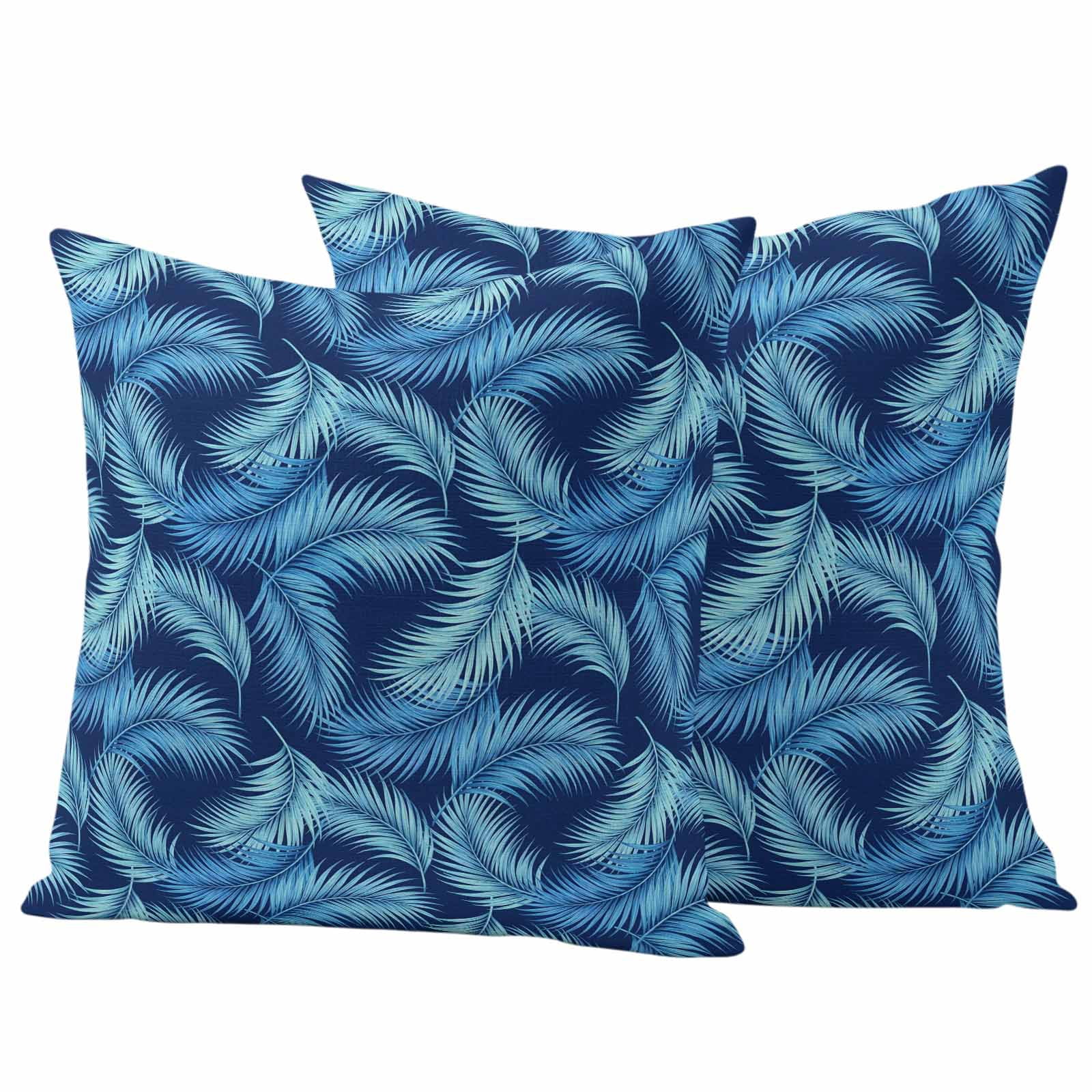 Blue Tropical Plants Outdoor Waterproof Pillow Covers, Summer Monstera ...