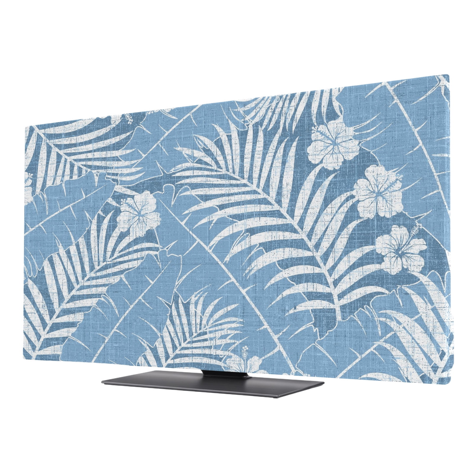 Blue Tropical Plants TV Cover for 24 Inch Screen,Stretch Fabric ...
