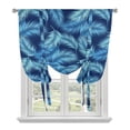 Blue Tropical Plants Tie Up Curtains for Window, Thermal Insulated ...