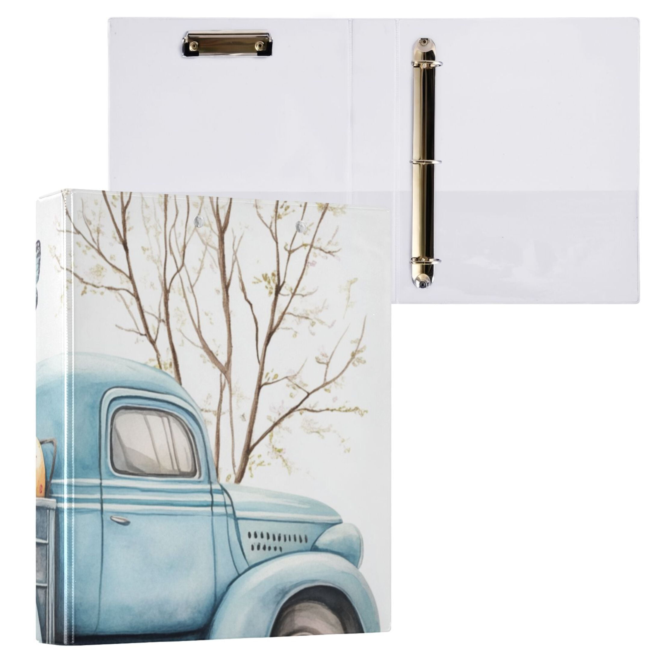Blue Truck Easter Eggs 3 Ring Binders 1.5 inch Hardcover File Folders ...