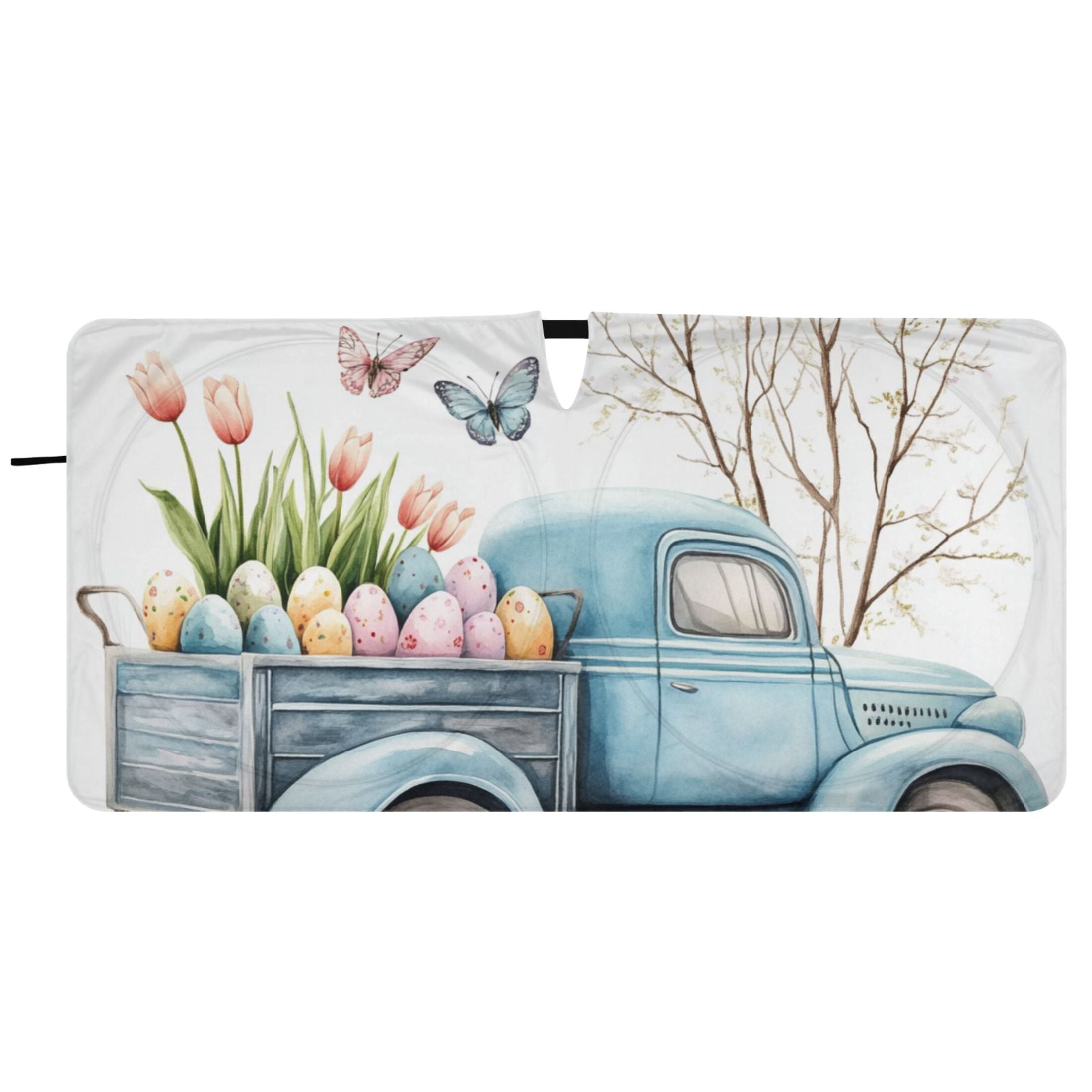Blue Truck Easter Eggs Car Windshield Sun Shade Foldable Front Window ...