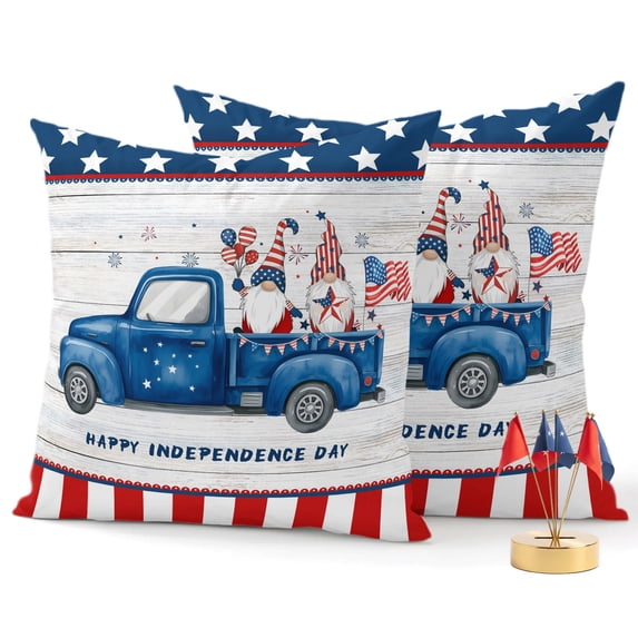 Blue Truck Outdoor Waterproof Pillow Covers Set of 2, Happy ...