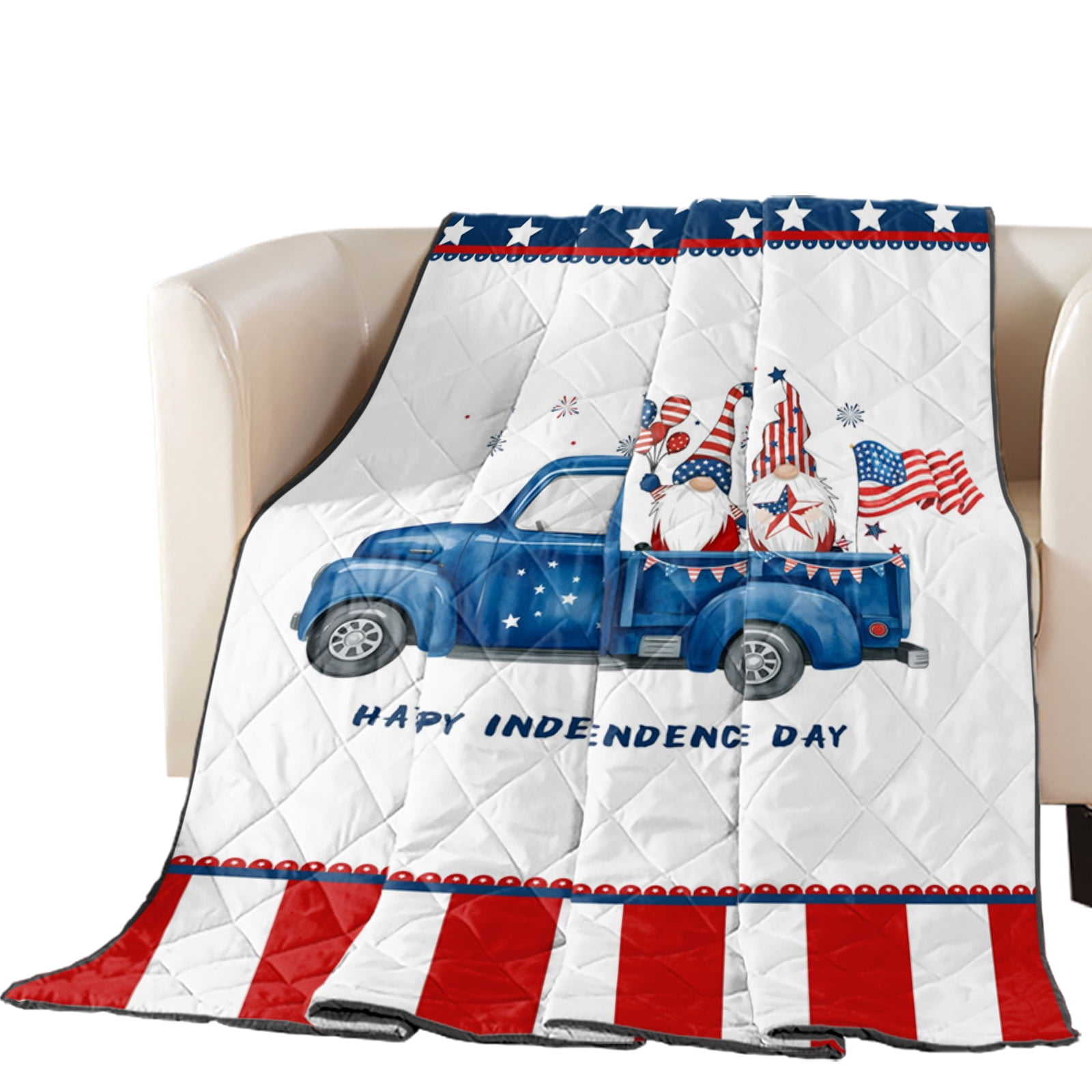 Blue Truck Quilted Comforters Cooling Blanket Oversized King Size ...
