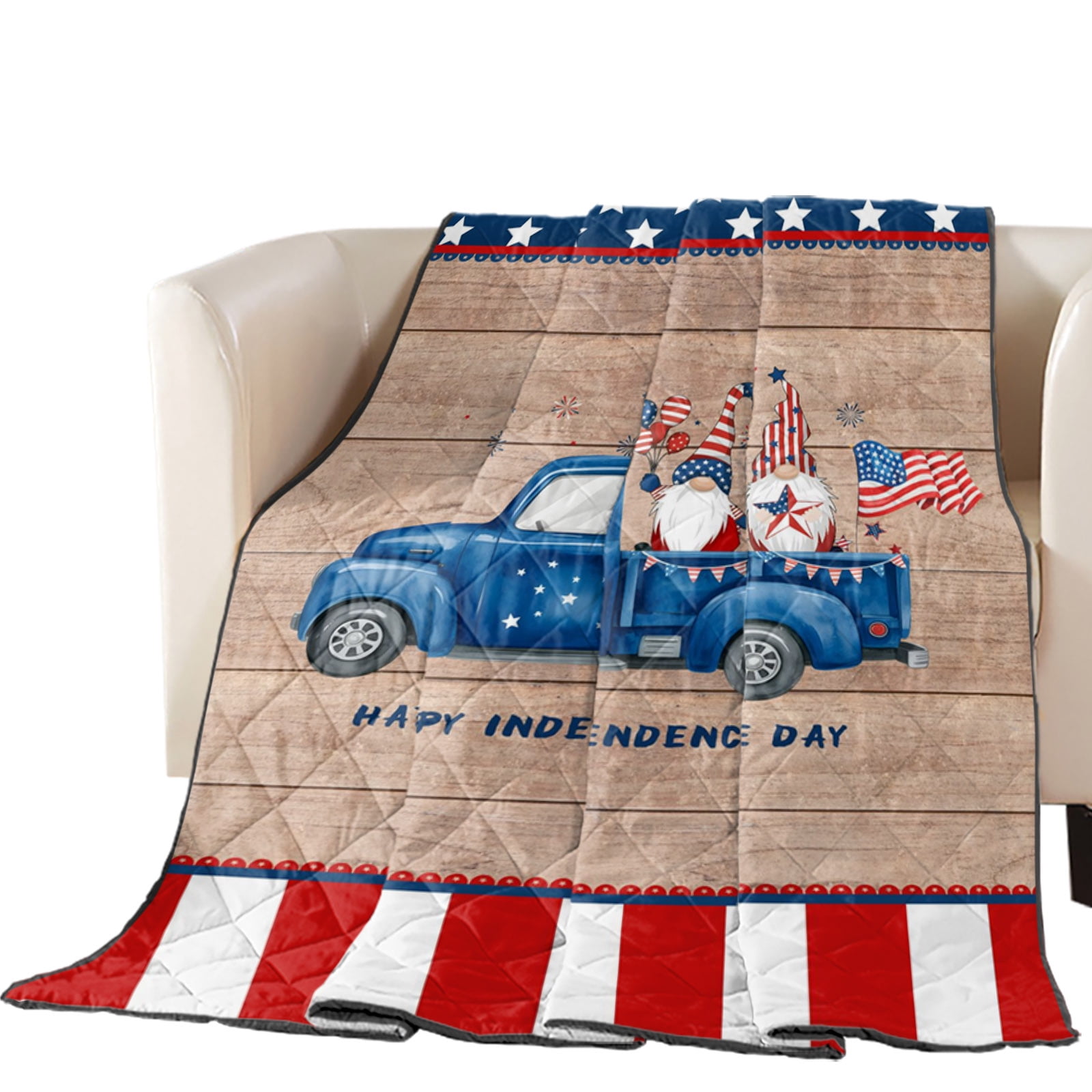 Blue Truck Quilted Comforters Cooling Blanket Oversized King Size ...