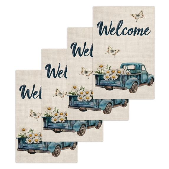 Blue Truck Spring Floral Kitchen Dish Towels for Drying Dishes Set of 4 ...