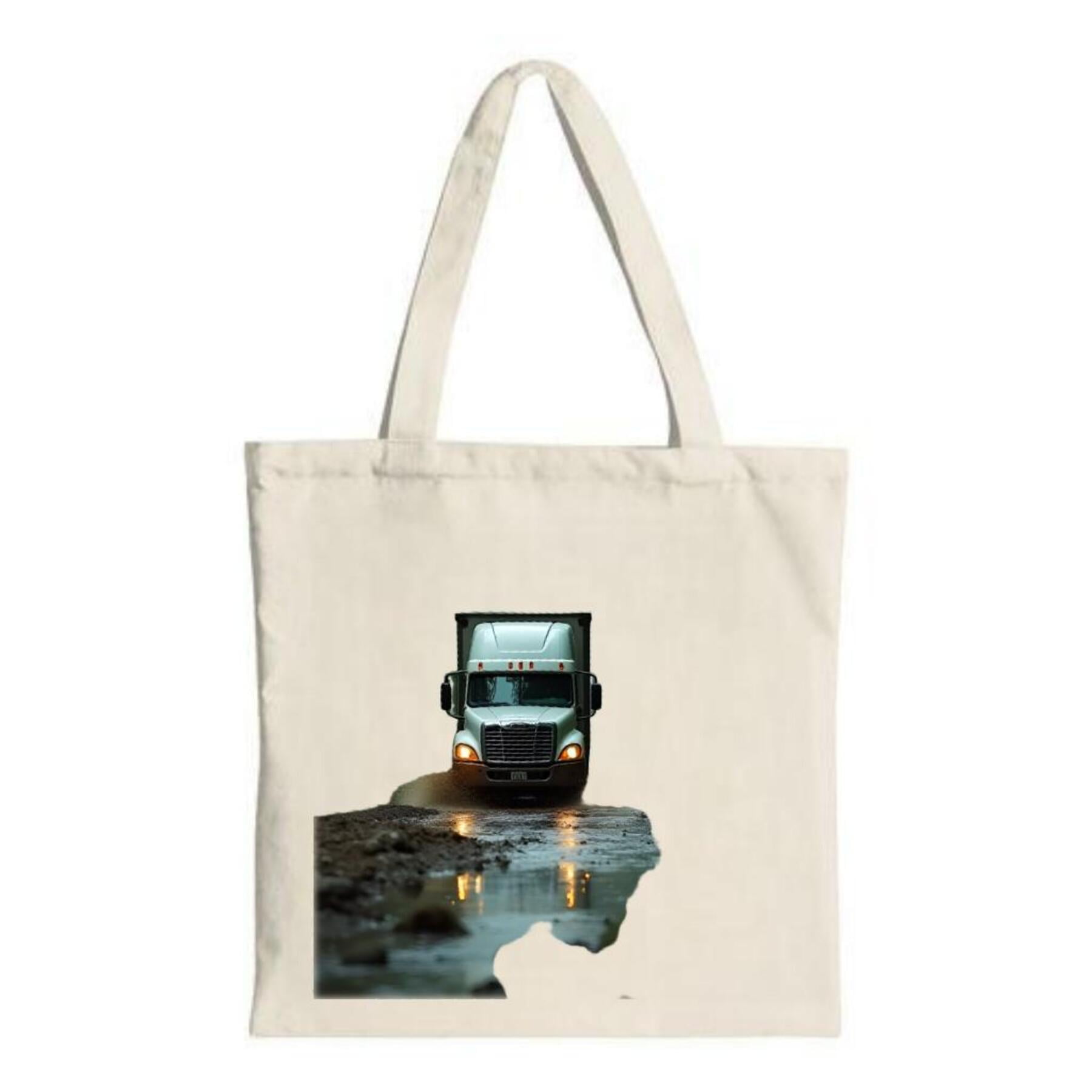 Blue Truck Tote Bag - Canvas Multifunctional Reusable Shopping Bag with ...