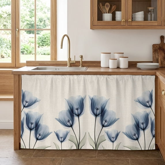 Blue Tulip Cabinet Curtain 28"Wx51"L,Dustproof Storage Cabinet Curtain ...