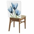 Blue Tulip Chair Back Covers Set of 1, Transparent Flowers Minimalist ...