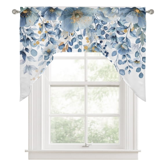 Blue Tulip Eucalyptus Kitchen Curtains Swag Valance for Windows ...